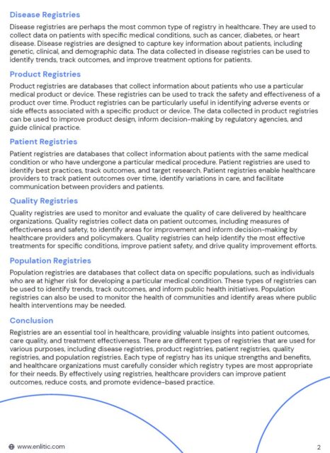 Types of Registries in Healthcare - Enlitic